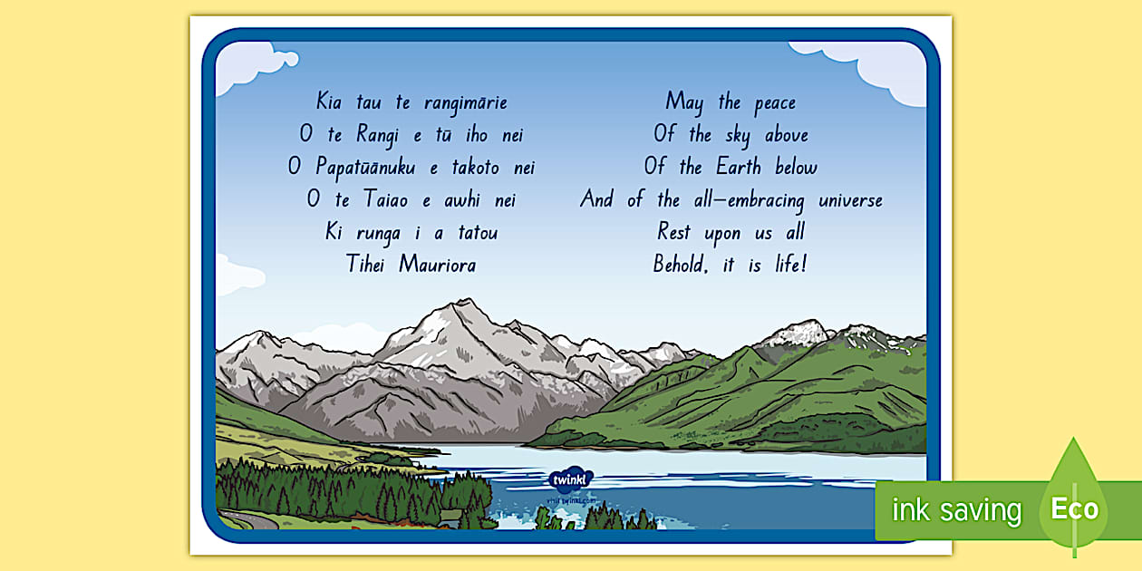 Black and White Kia tau te Rangimarie Display Poster