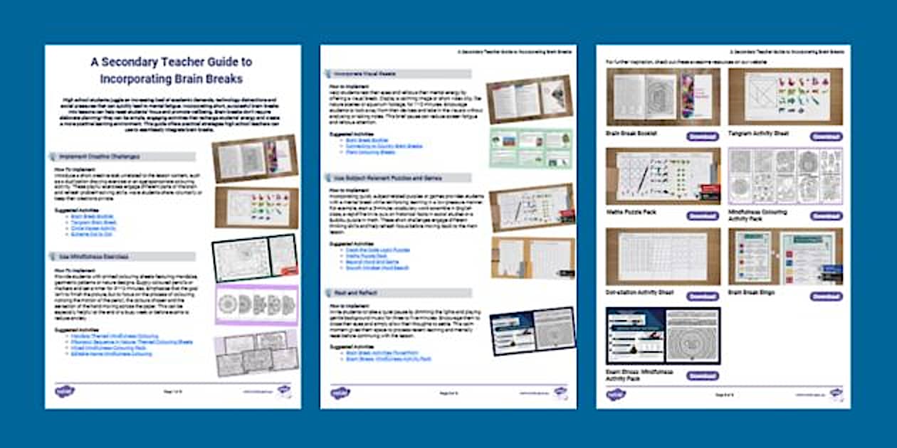 High School Teacher's Guide: Brain Breaks Free Resource