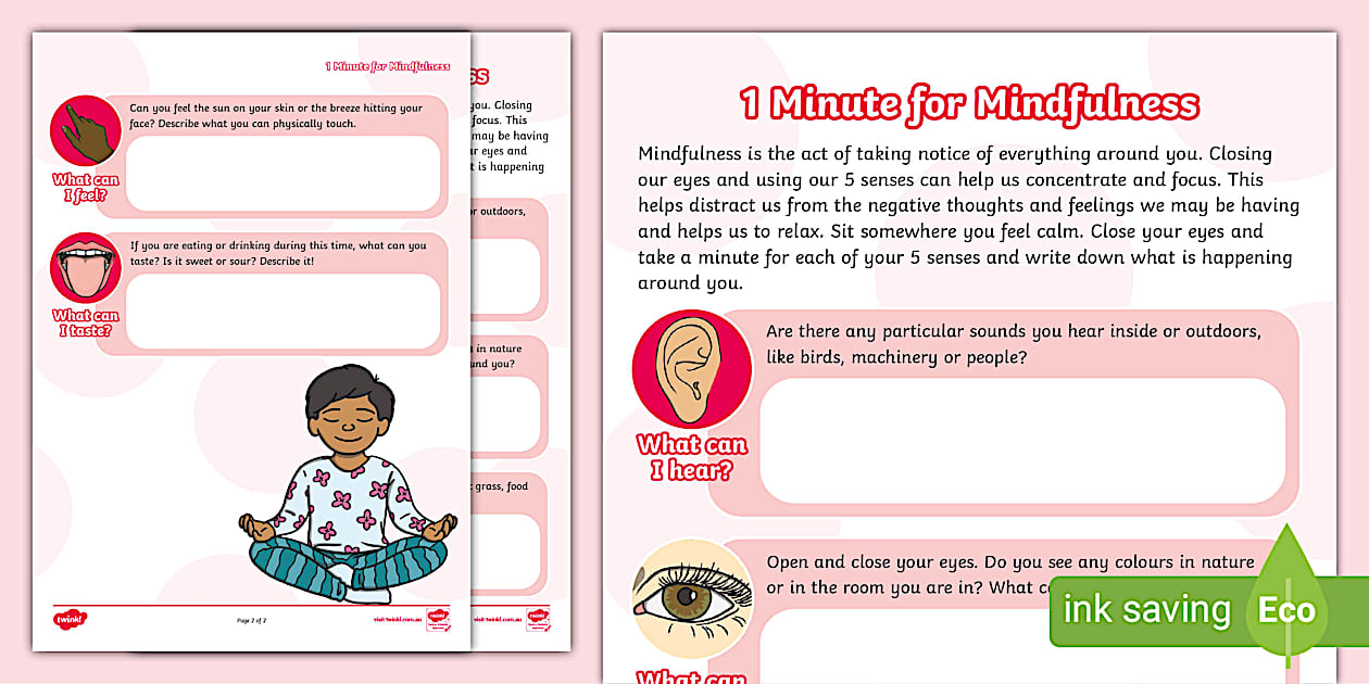 1 Minute for Mindfulness (creat de profesori) - Twinkl