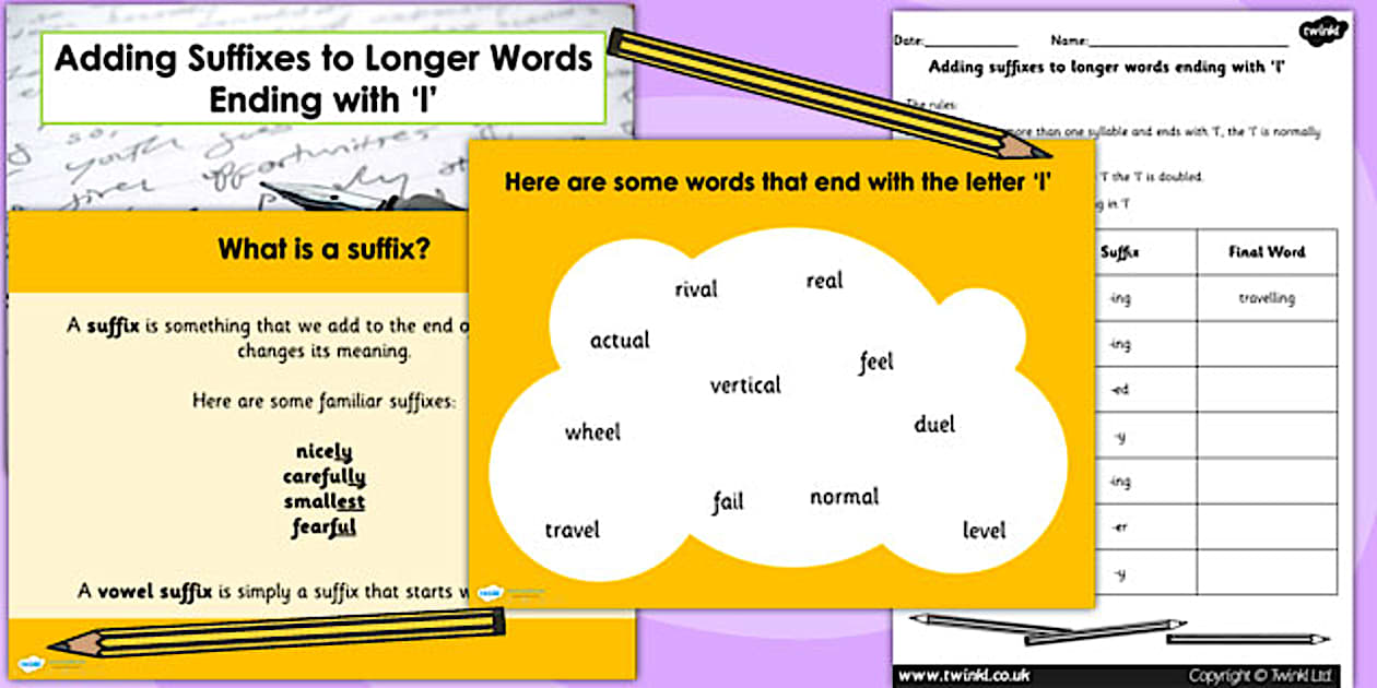 Adding Suffixes to Longer Words Ending with l SpaG PowerPoint