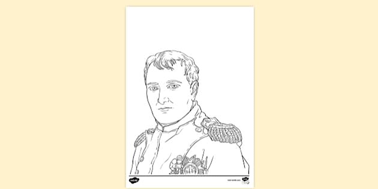 Napoleon Colouring Sheet (teacher made) - Twinkl