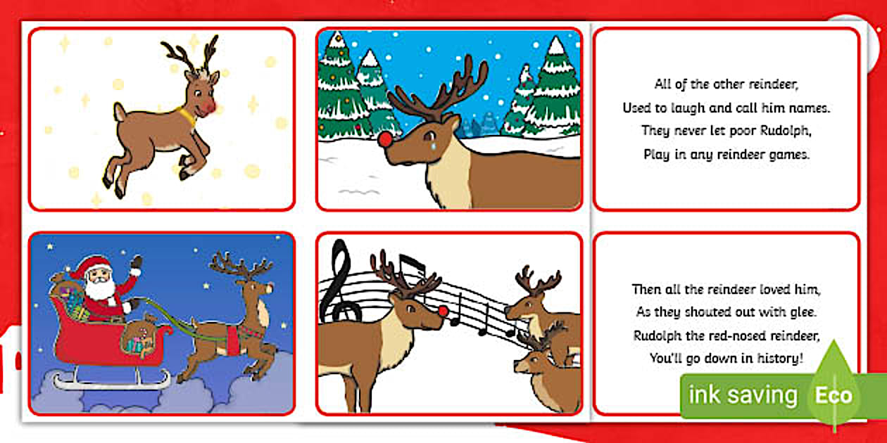 Rudolph the Red-Nosed Reindeer Sequencing Cards - Twinkl