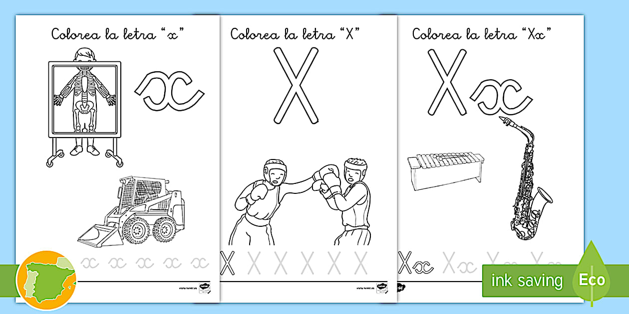 Hoja de colorear: La letra x (teacher made) - Twinkl
