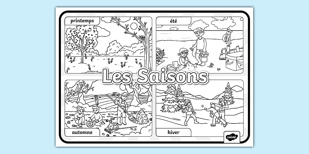 Coloriage : Les saisons - Twinkl Coloriage (teacher made)