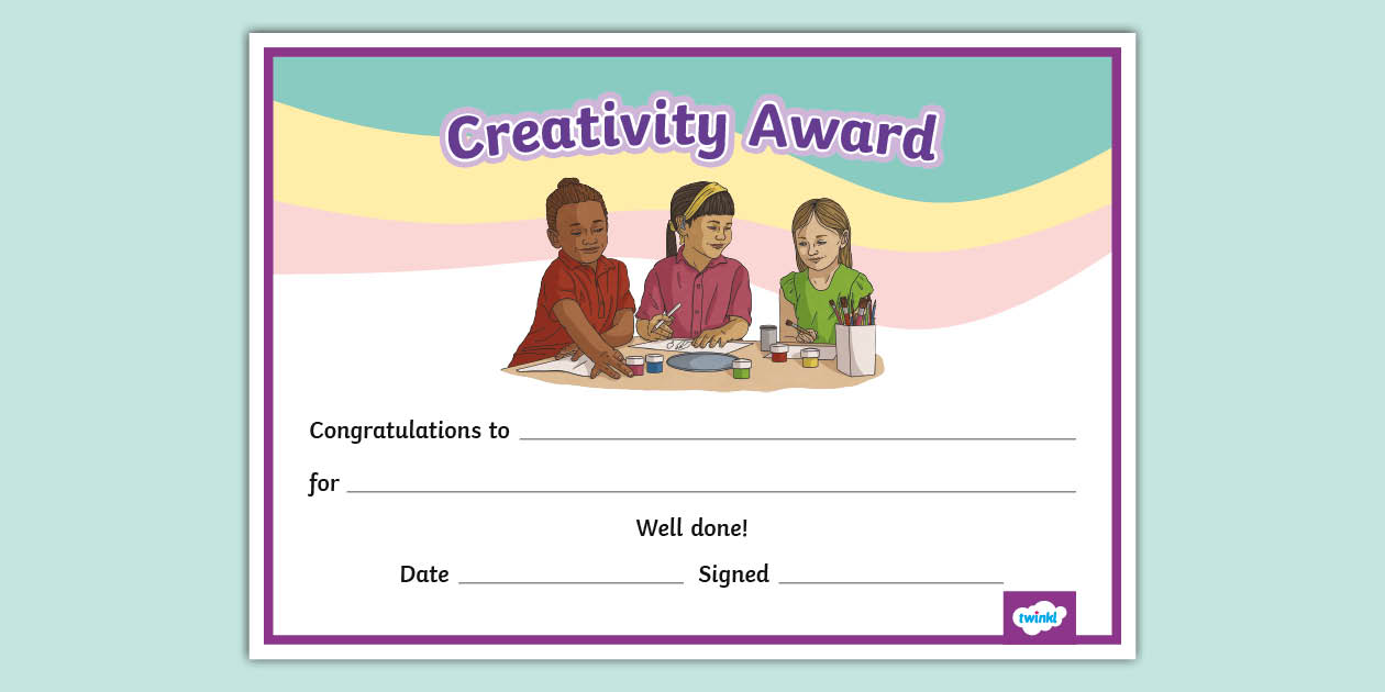 KS2 Creativity Certificate - Twinkl Award (teacher made)
