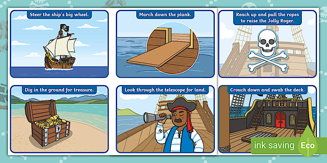 Pirate Brain Break Action Cards (teacher made) - Twinkl