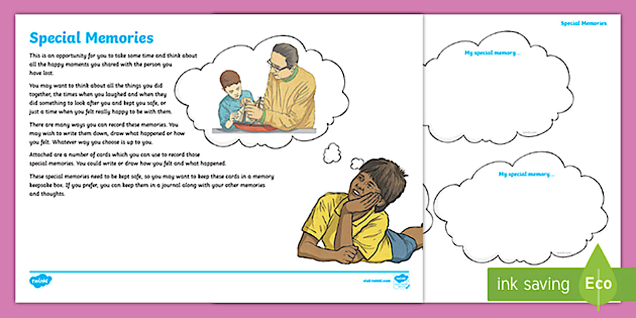 My Special Memories Worksheet (teacher made) - Twinkl