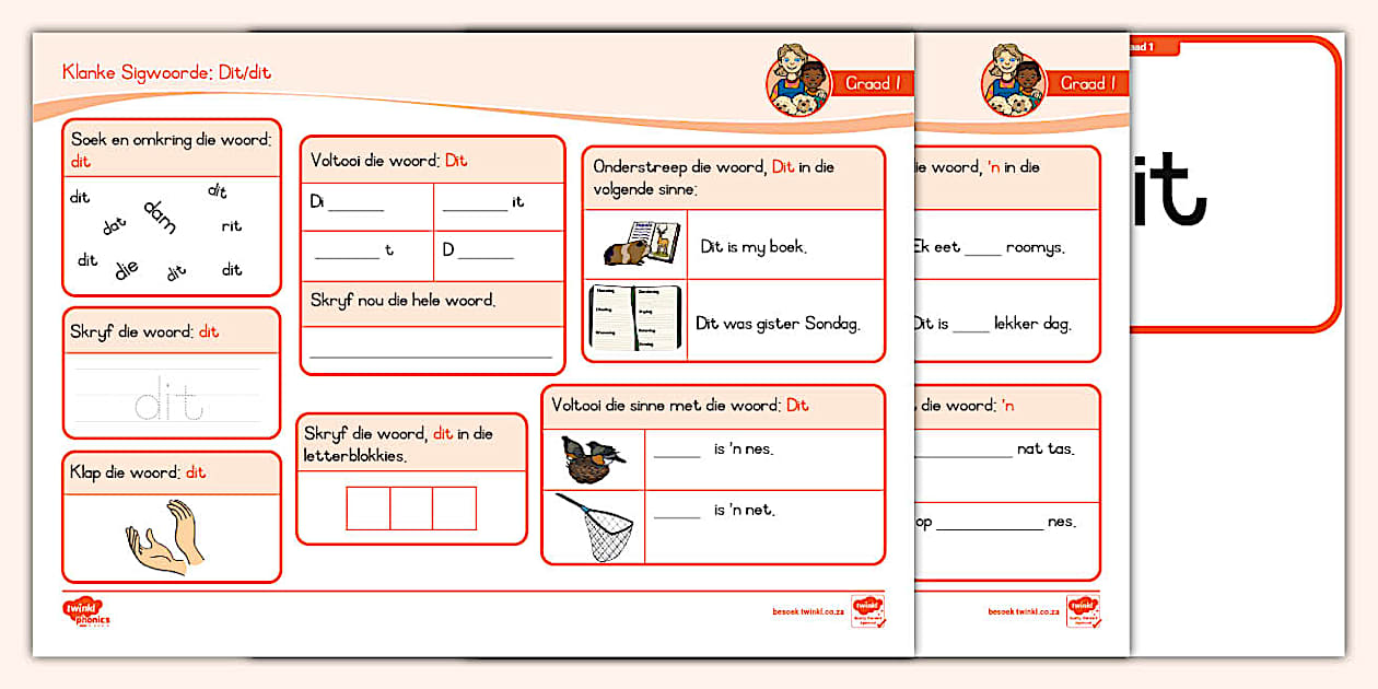 Graad 1 Klanke Sigwoorde i, t (teacher made) - Twinkl