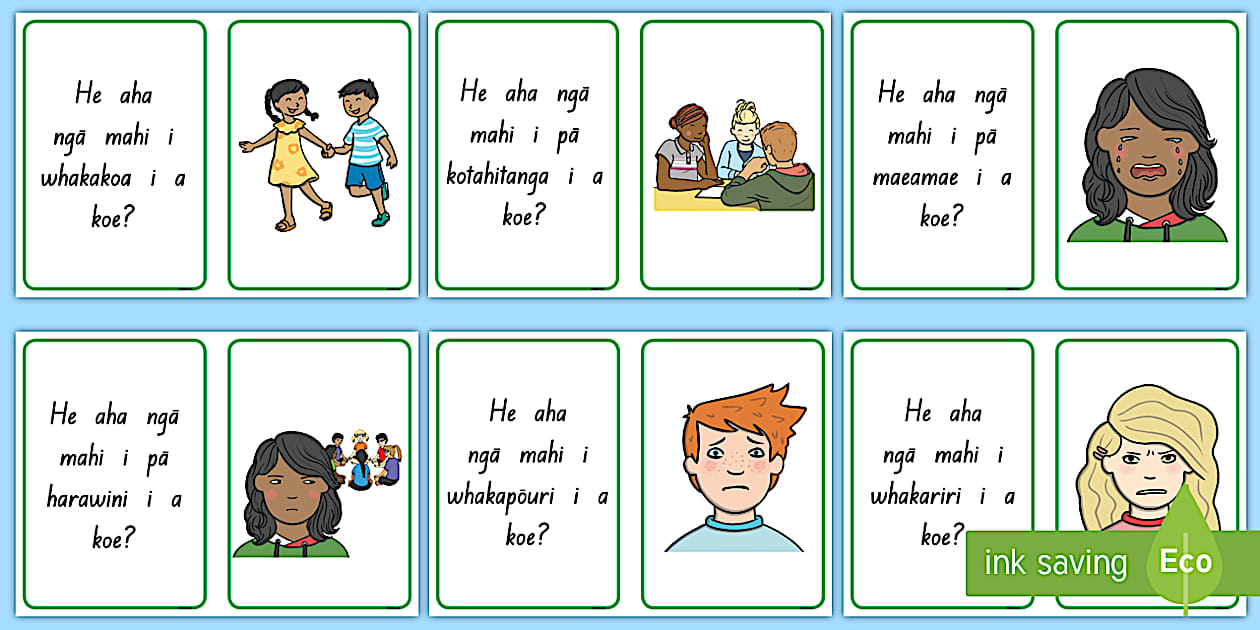 Emotions Te Reo Māori Cards