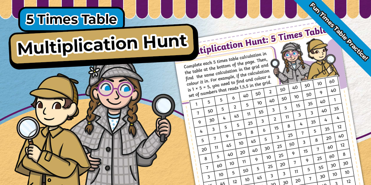 👉 Multiplication Hunt: 5 Times Table