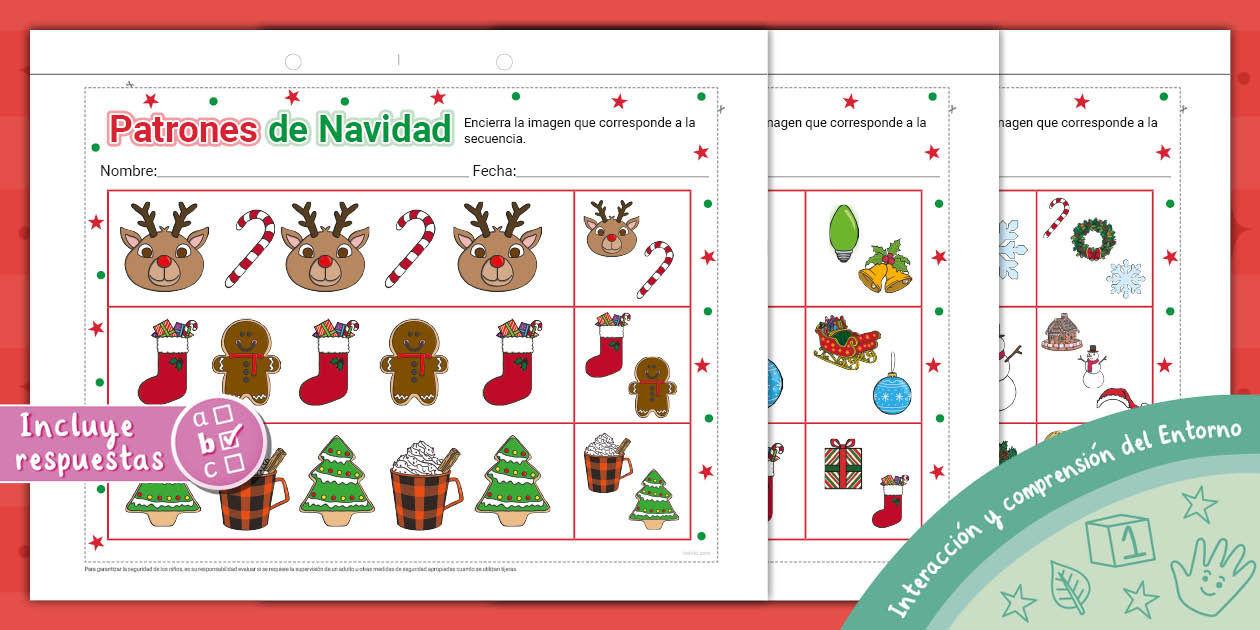 Patrones | Secuencias | Navidad | Kínder | Prekínder