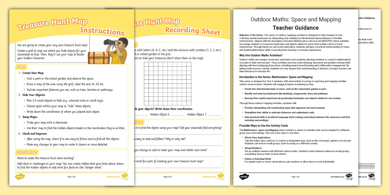 Outdoor Maths: Treasure Hunt Map (teacher made) - Twinkl