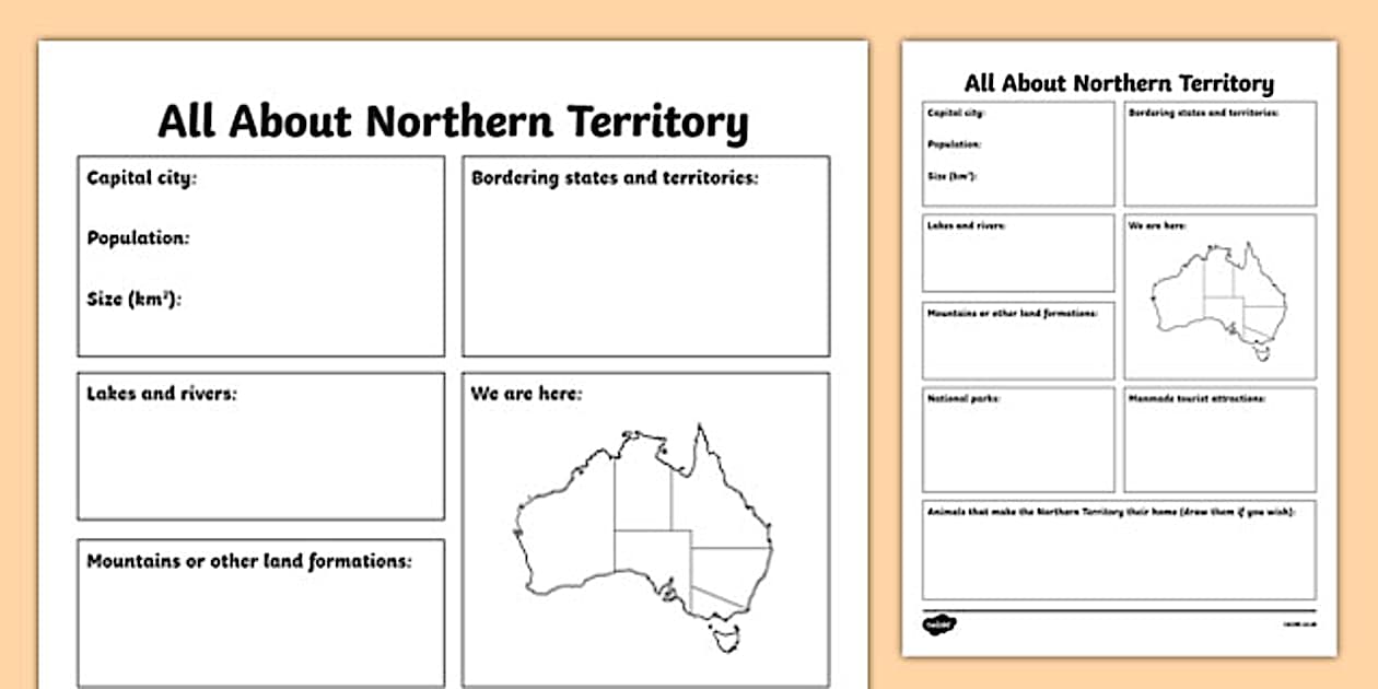 All About the Northern Territory Research Worksheet / Worksheet