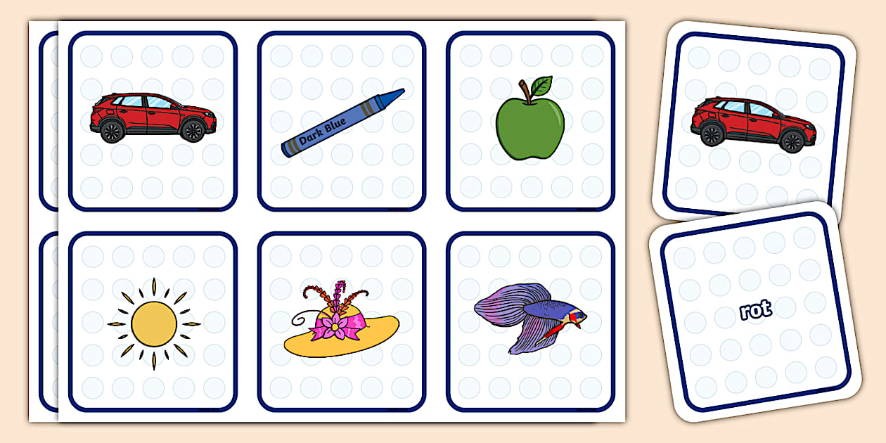 Colours - German Matching Cards (Teacher-Made) - Twinkl