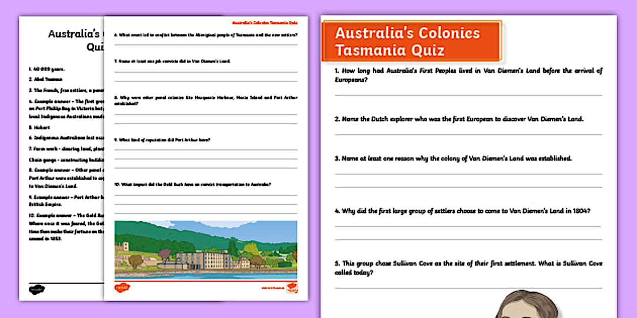 Crash Course Podcast Australia's Colonies Tasmania Quiz