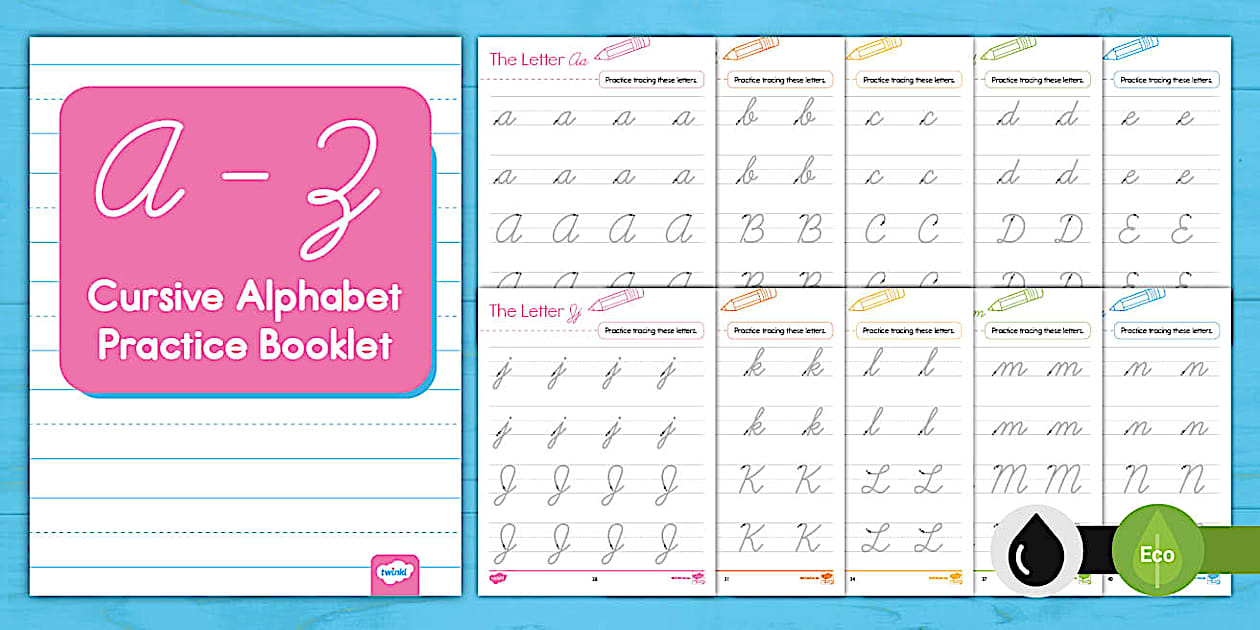 Canadian Cursive Alphabet Booklet for Grade 4 I Twinkl