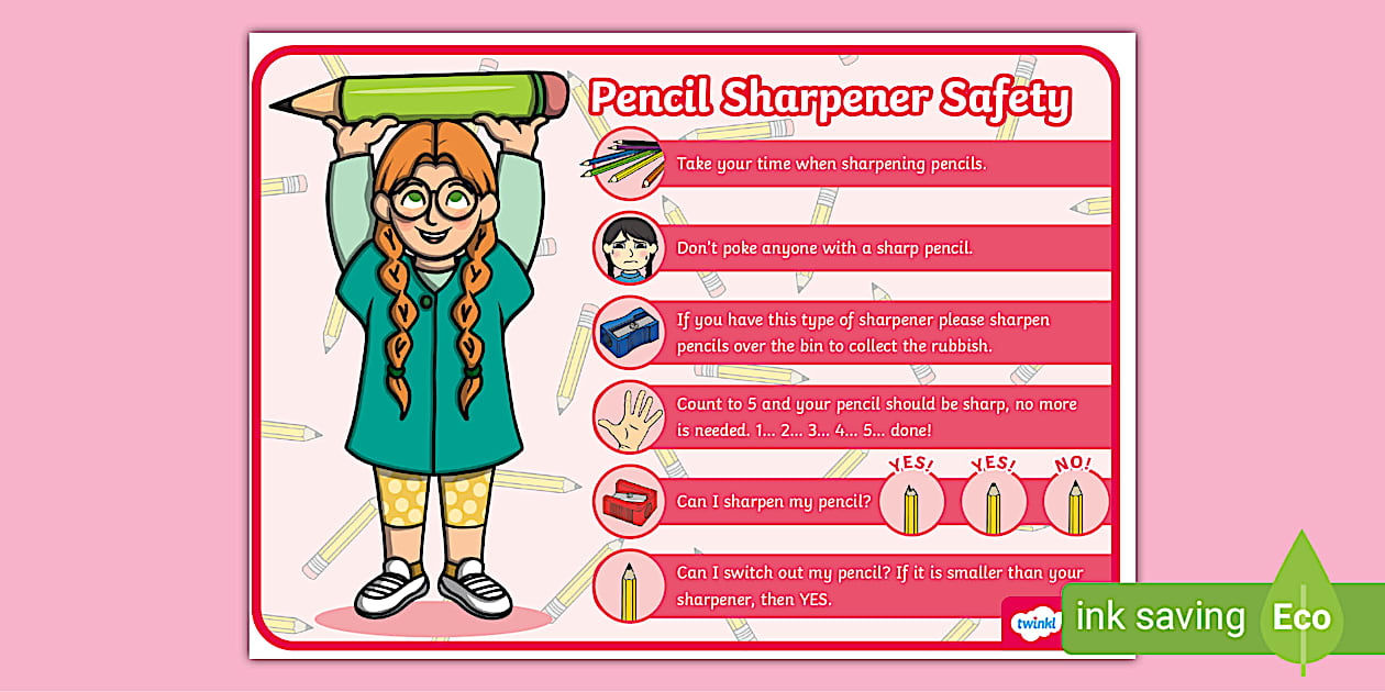 Pencil Sharpener Safety Poster (teacher made) - Twinkl