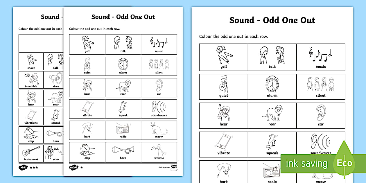 Sounds Odd One Out Differentiated Worksheet / Worksheet