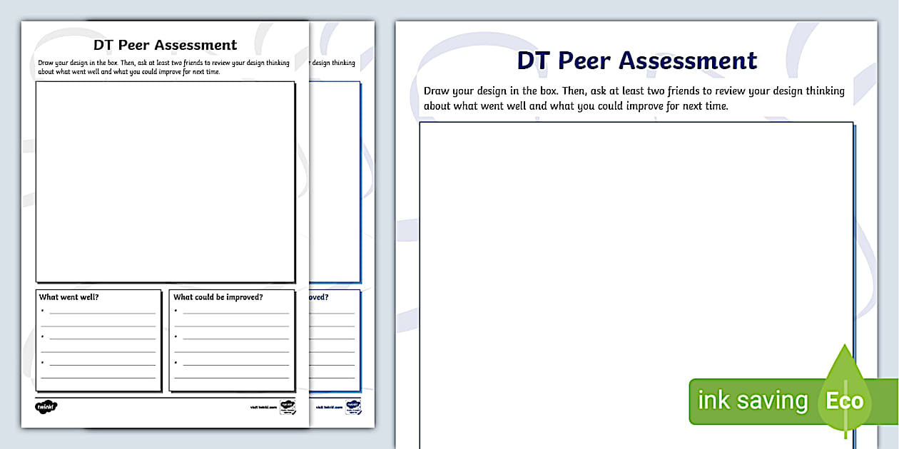 DT Peer Assessment Writing Frame