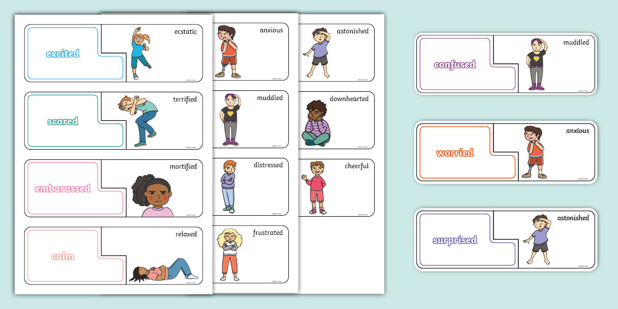 Emotions Synonyms Matching Puzzle (Teacher-Made) - Twinkl