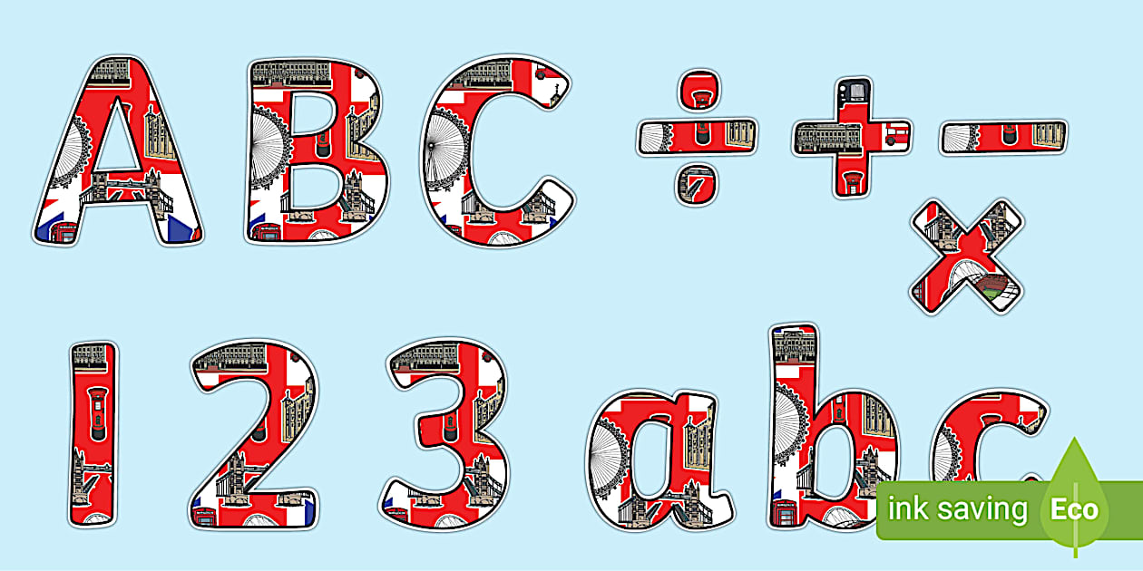 Themed London Lettering for Display (teacher made) - Twinkl