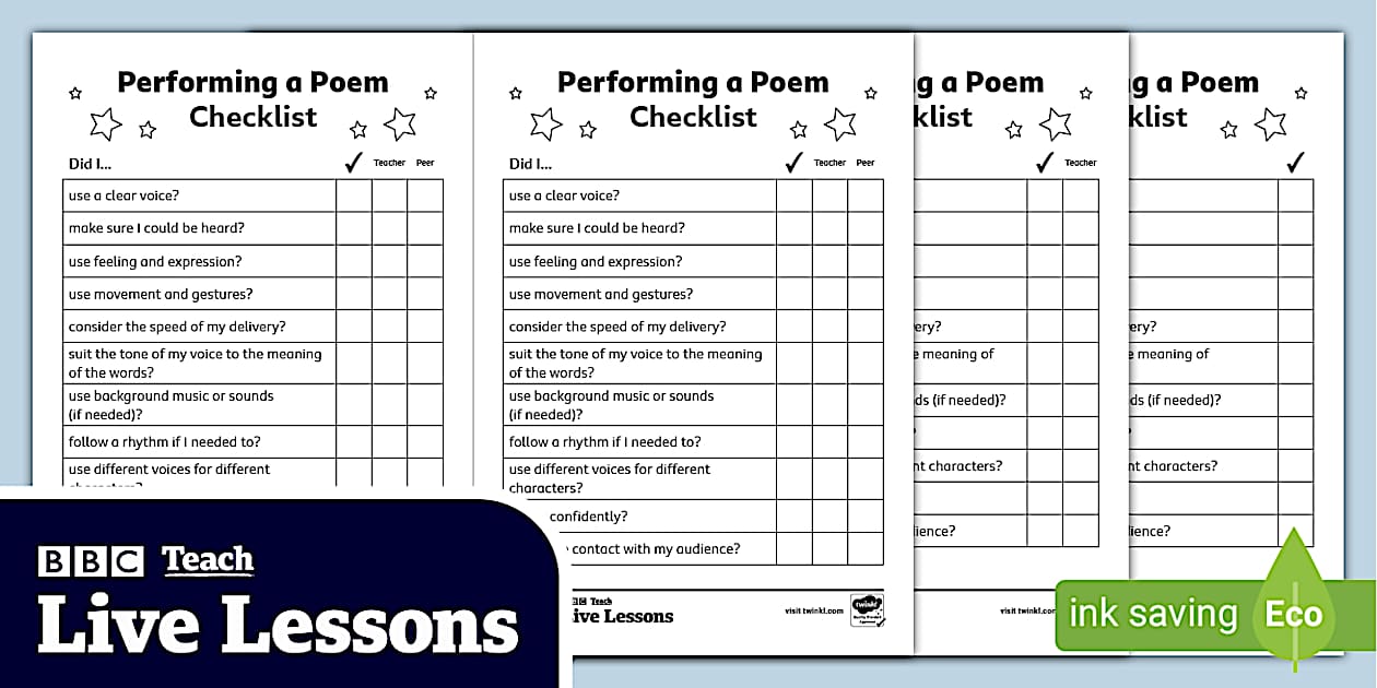 FREE! - BBC Live Lesson: National Poetry Day Performing a Poem