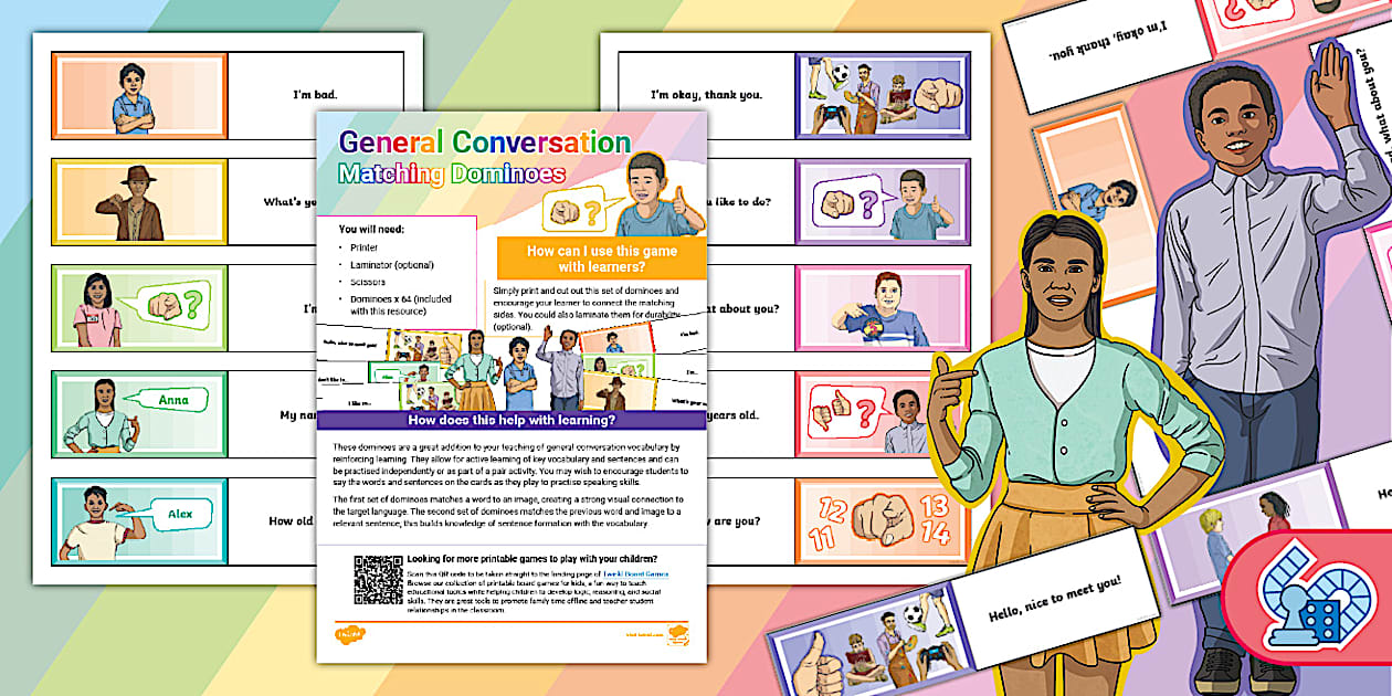 General Conversation Matching Dominoes Game for Learners of EAL