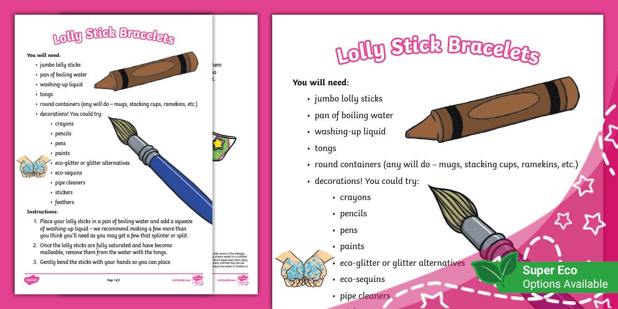 Lolly Stick Bracelets (Teacher-Made) - Twinkl