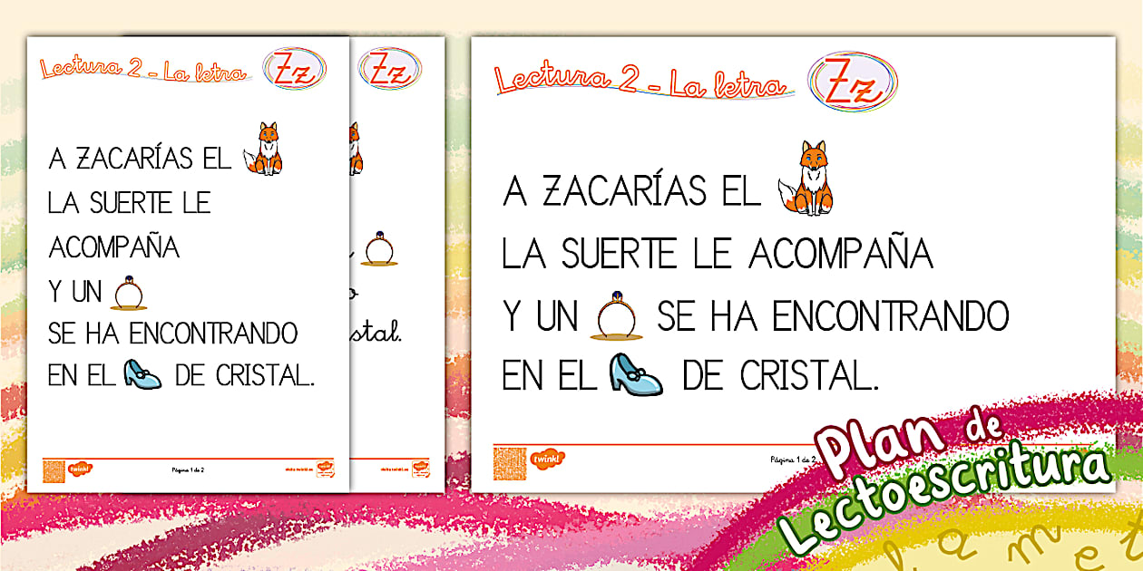 Plan de lectoescritura: La letra Z - Lectura 2 - Twinkl