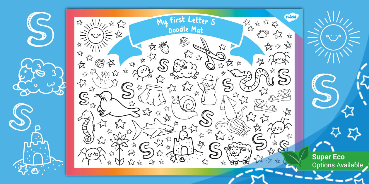 My First Letter S Doodle Mat (teacher made) - Twinkl