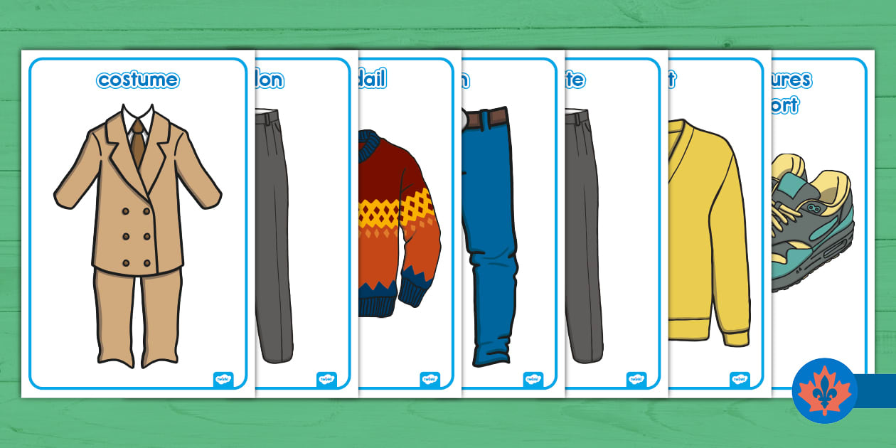 Clothes Display Posters French (teacher made) - Twinkl