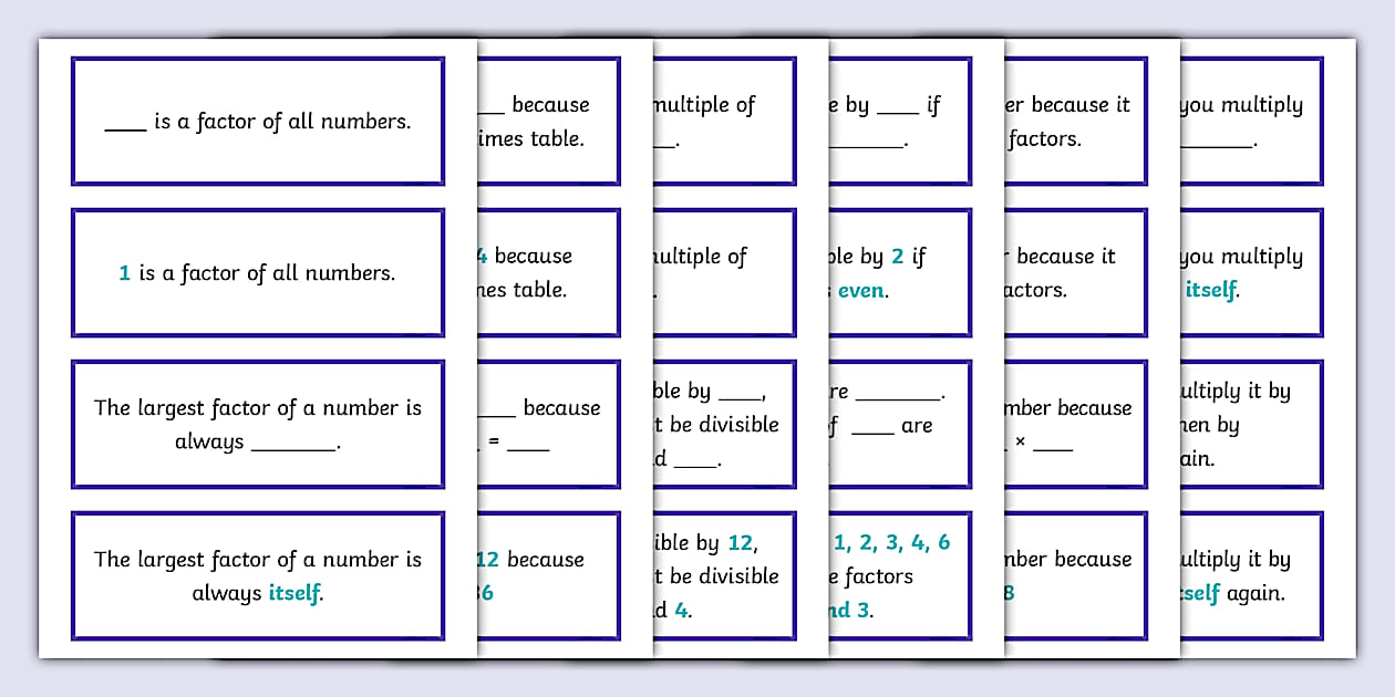 👉 Year 6 Multiplication and Division Stem Sentences