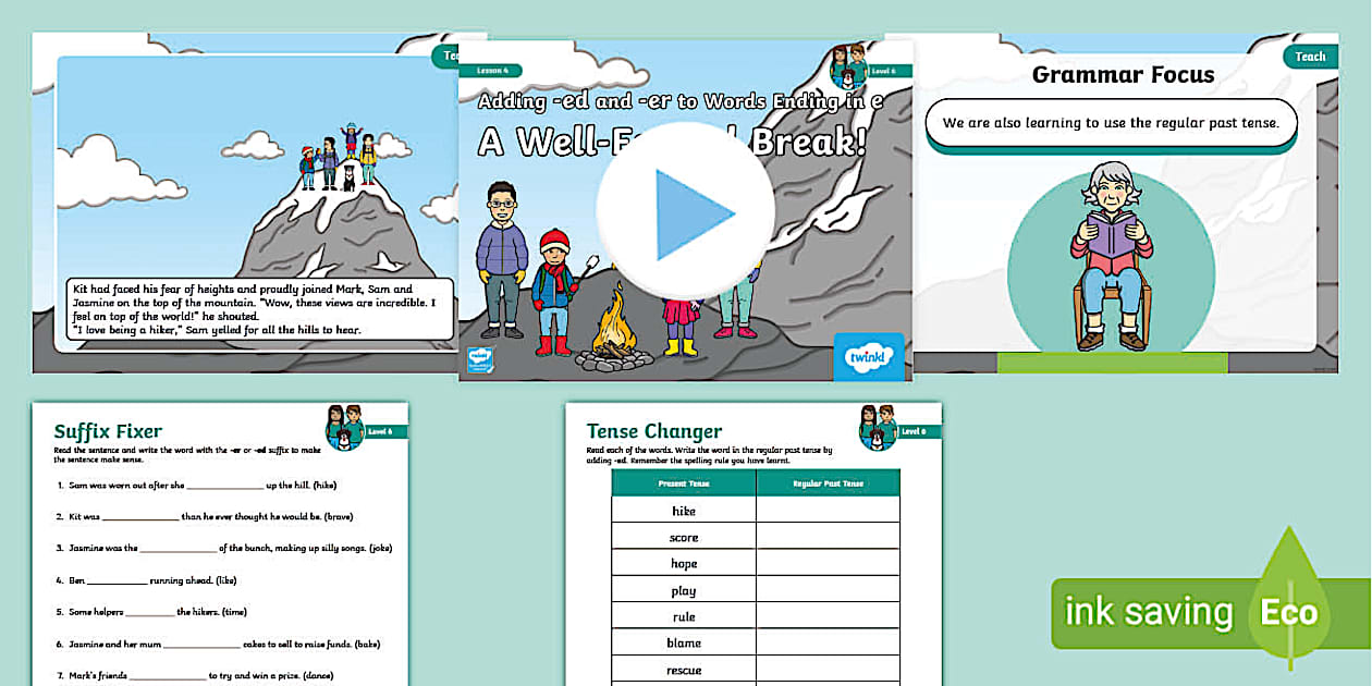 Level 6 Week 12 Lesson 4 - the -er and -ed suffixes - Twinkl