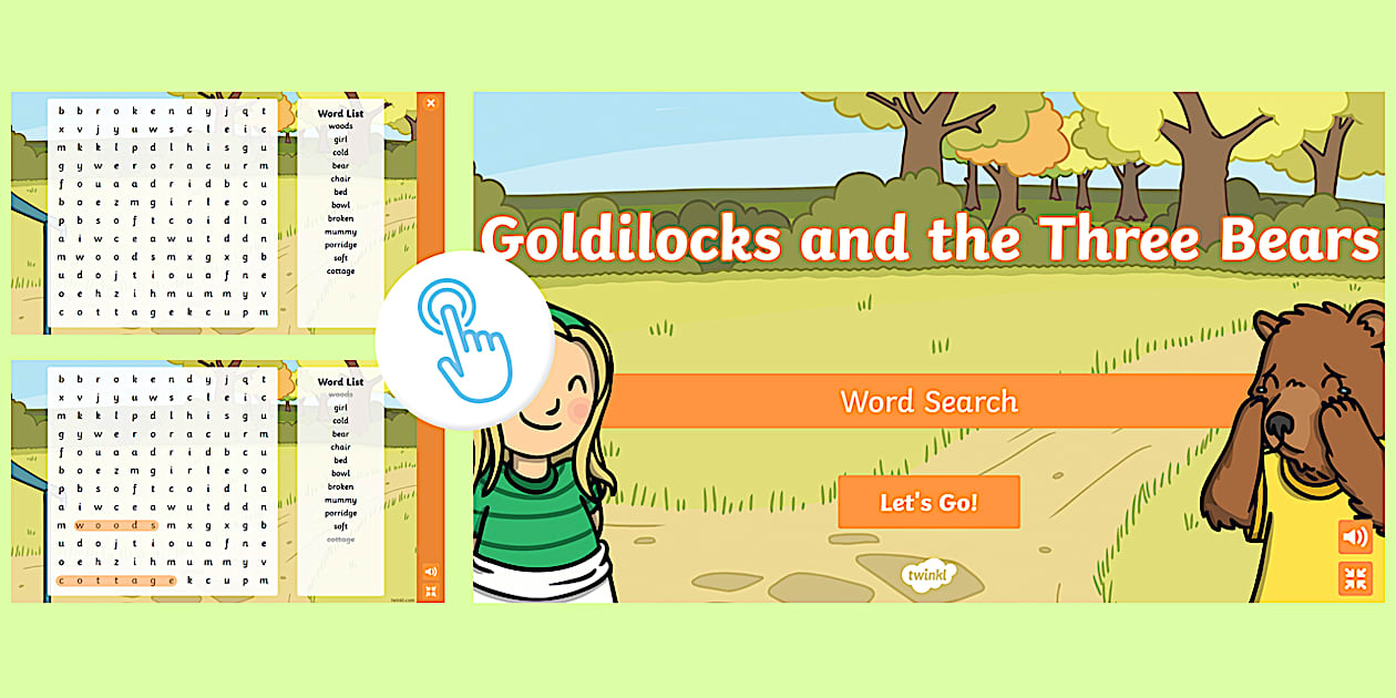 Goldilocks and the Three Bears Interactive Word Search