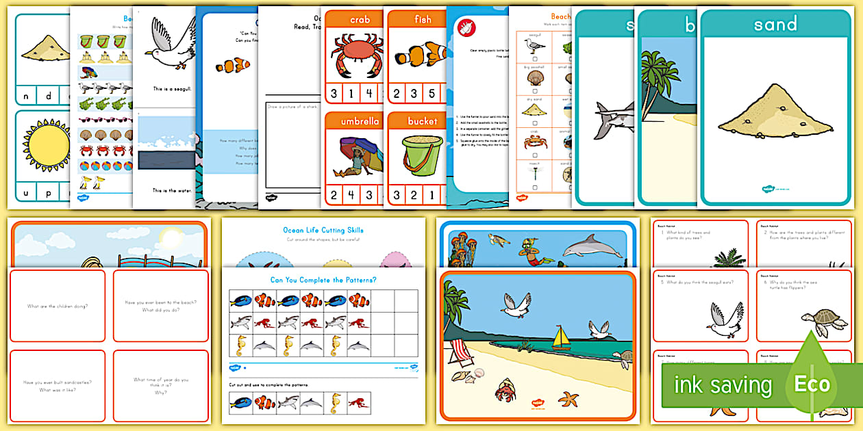 Beach Worksheets | Kindergarten Resource | Twinkl USA