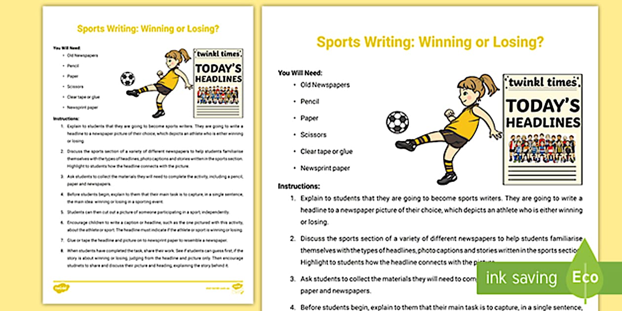 Sports Writing: Winning or Losing Activity, sport, sports carnival ...