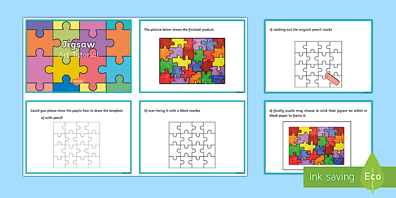 Jigsaw Art Tutorial Step-by-Step Instructions (Teacher-Made)