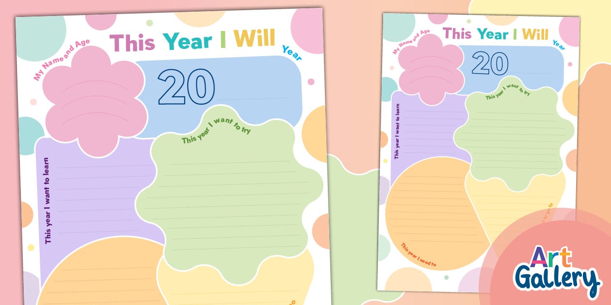 This Year I Will Activity Poster (teacher made) - Twinkl