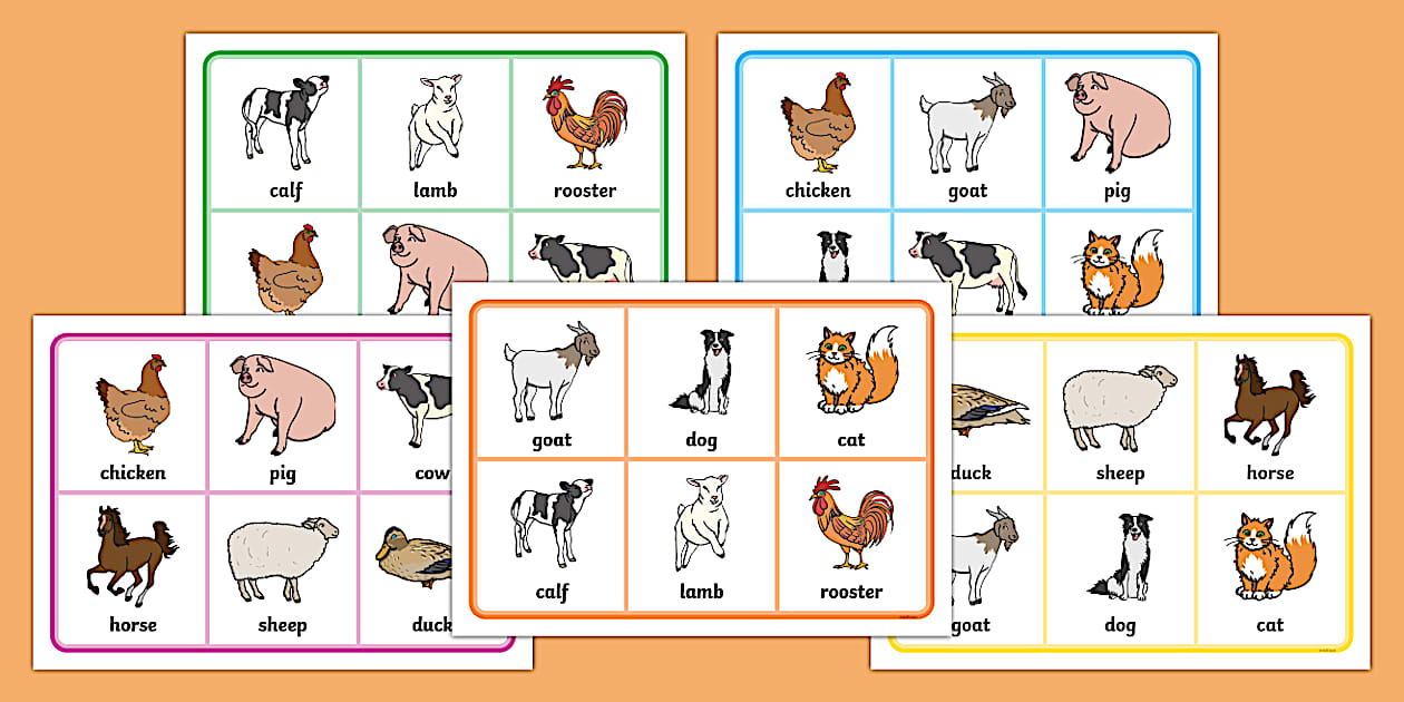 Farm Animals Bingo Printable | Animal Bingo Game - Twinkl