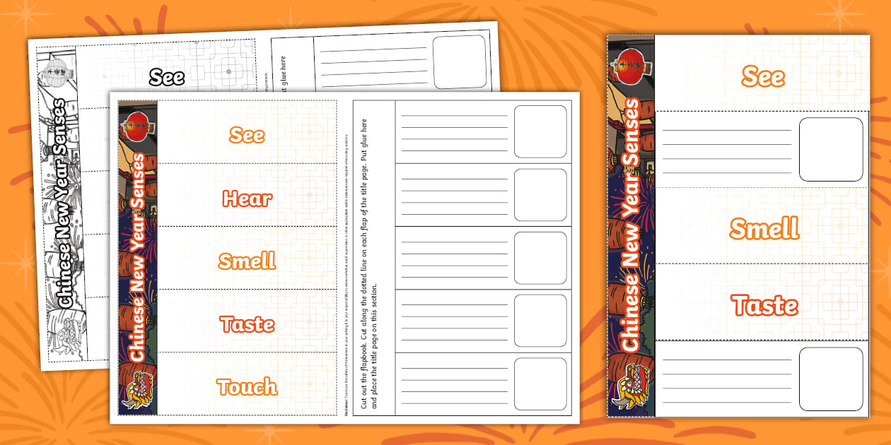 Chinese New Year Senses Flapbook (teacher made) - Twinkl