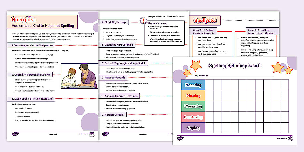 Ouergids: Hoe om Jou Kind te Help met Spelling - Twinkl