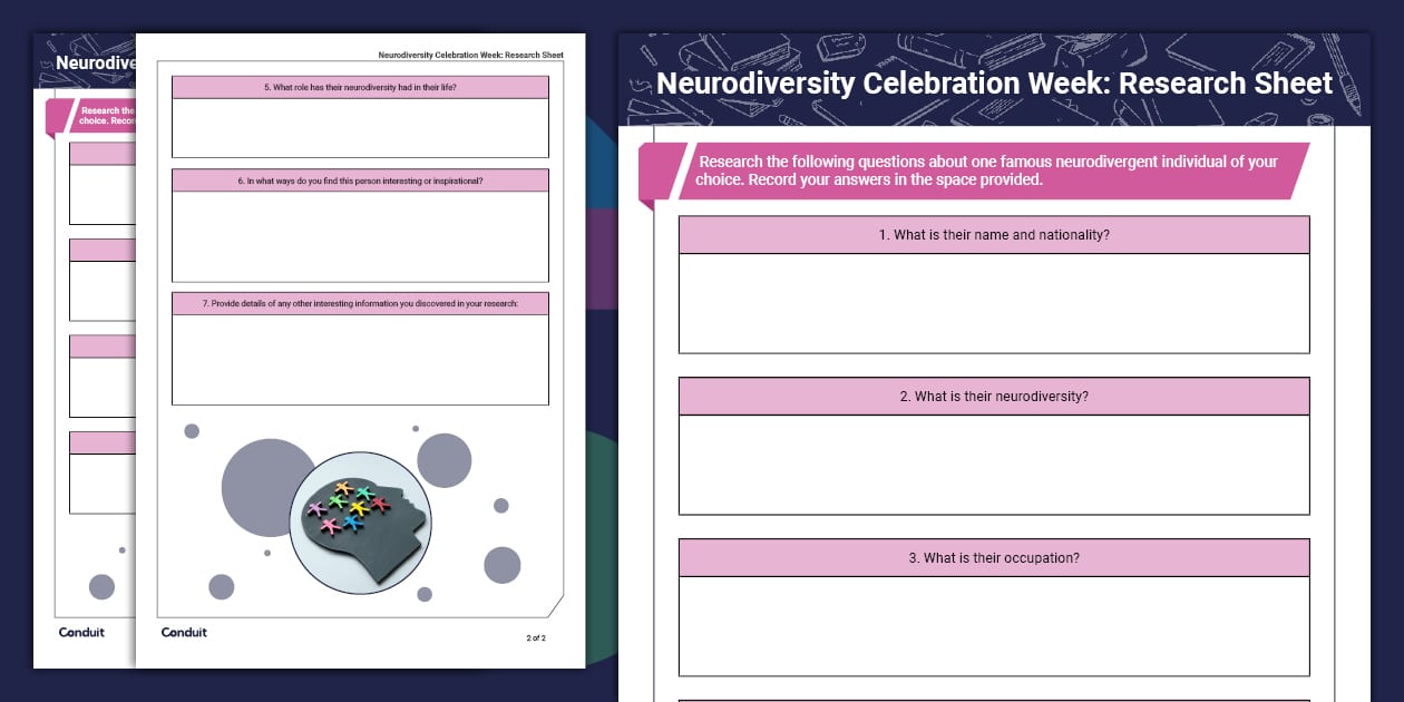 Neurodiversity Celebration Week Research Sheet