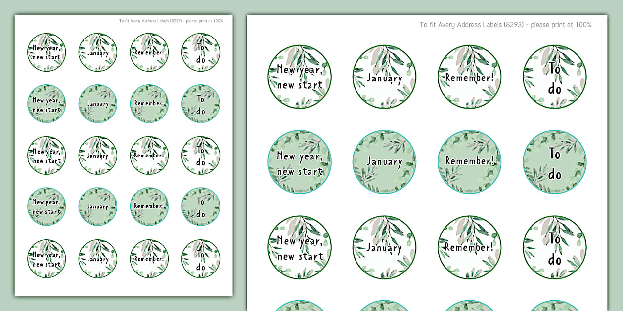 Botanical-Themed January Planner Stickers - Twinkl