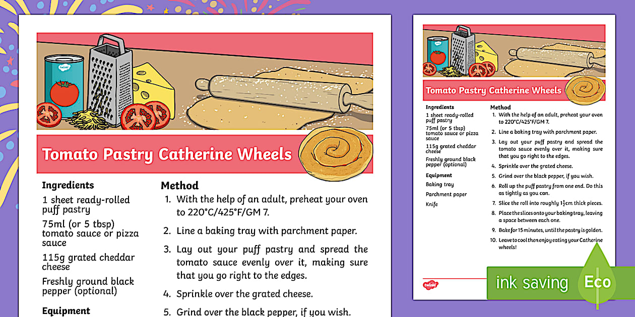 Sparks in the Sky Tomato Pastry Catherine Wheels Recipe