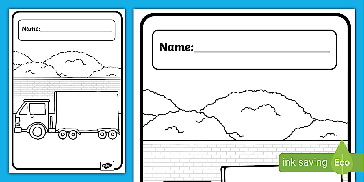 Lorry Colouring Book Cover (teacher made) - Twinkl