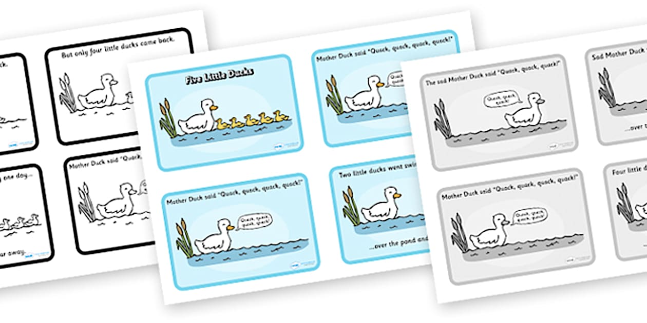 5 subtraction, 5 Little Ducks resources, counting backwards, one less than