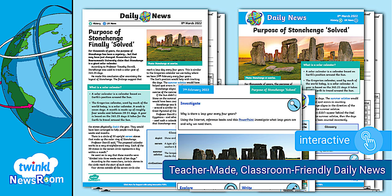 Twinkl News: Stonehenge Mystery Solved Reading Comprehension