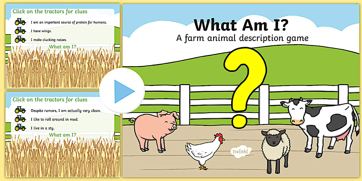 What Am I? Farm Animal PowerPoint Guessing Game - Twinkl