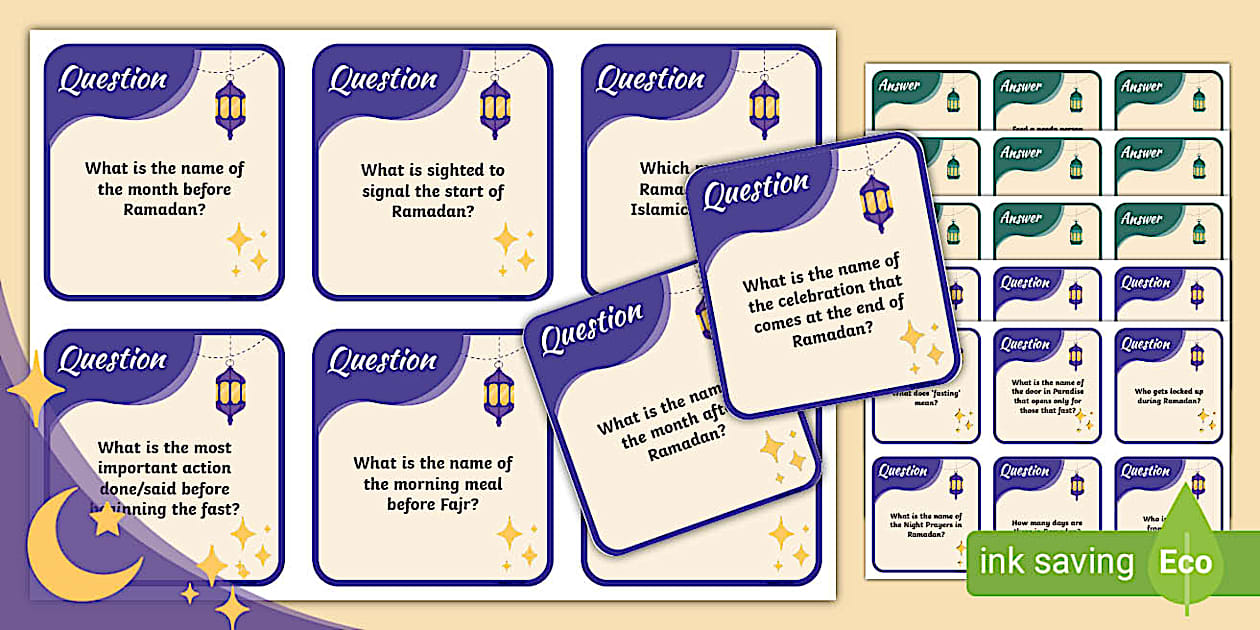 Ramadan Matching Question and Answer Cards (teacher made)