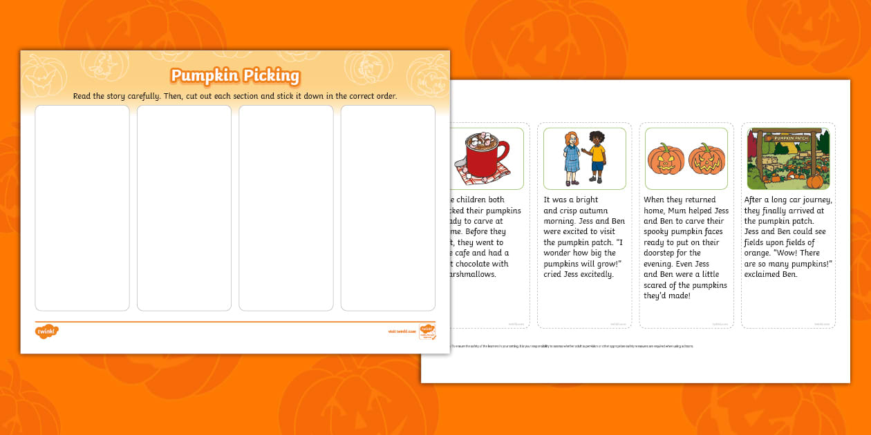 Halloween Story Sequencing Strips - Twinkl
